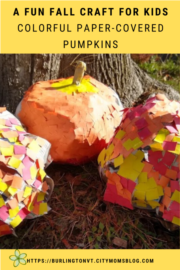 A Fun Fall Craft For Kids - Colorful Paper-Covered Pumpkins